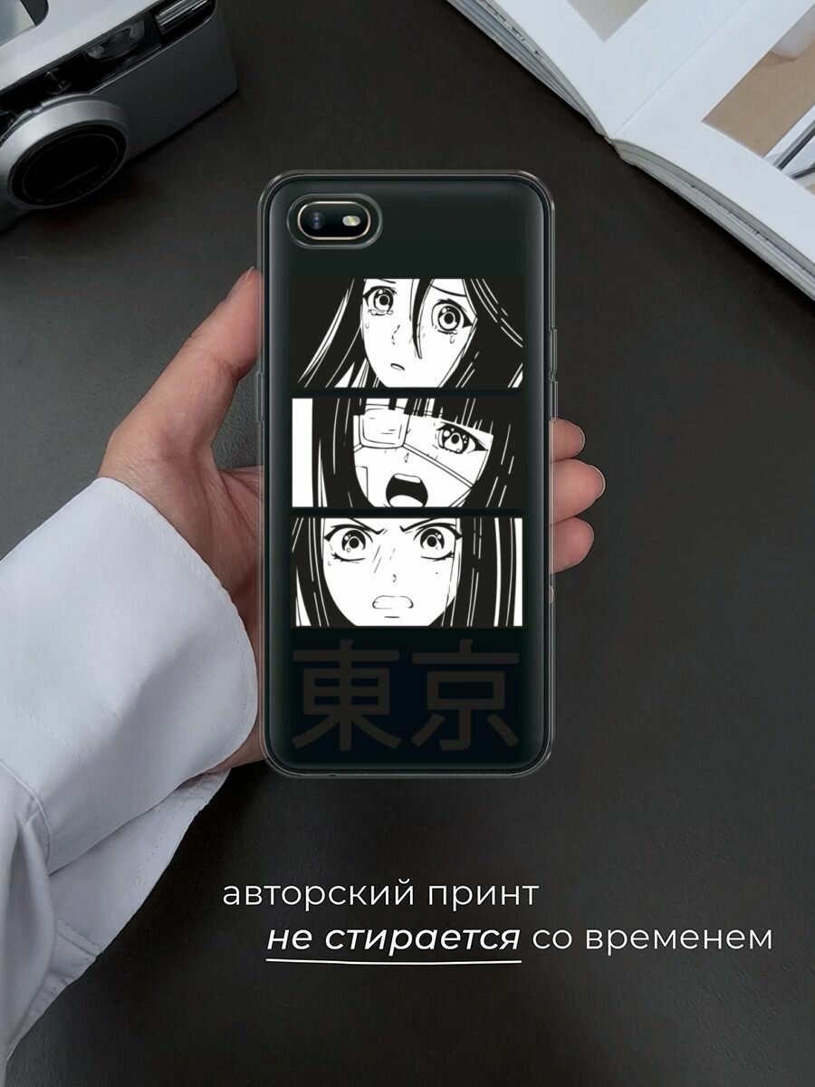 Чехол на Oppo A1k / Оппо А1к с принтом "Tokyo girls", прозрачный — фото 1