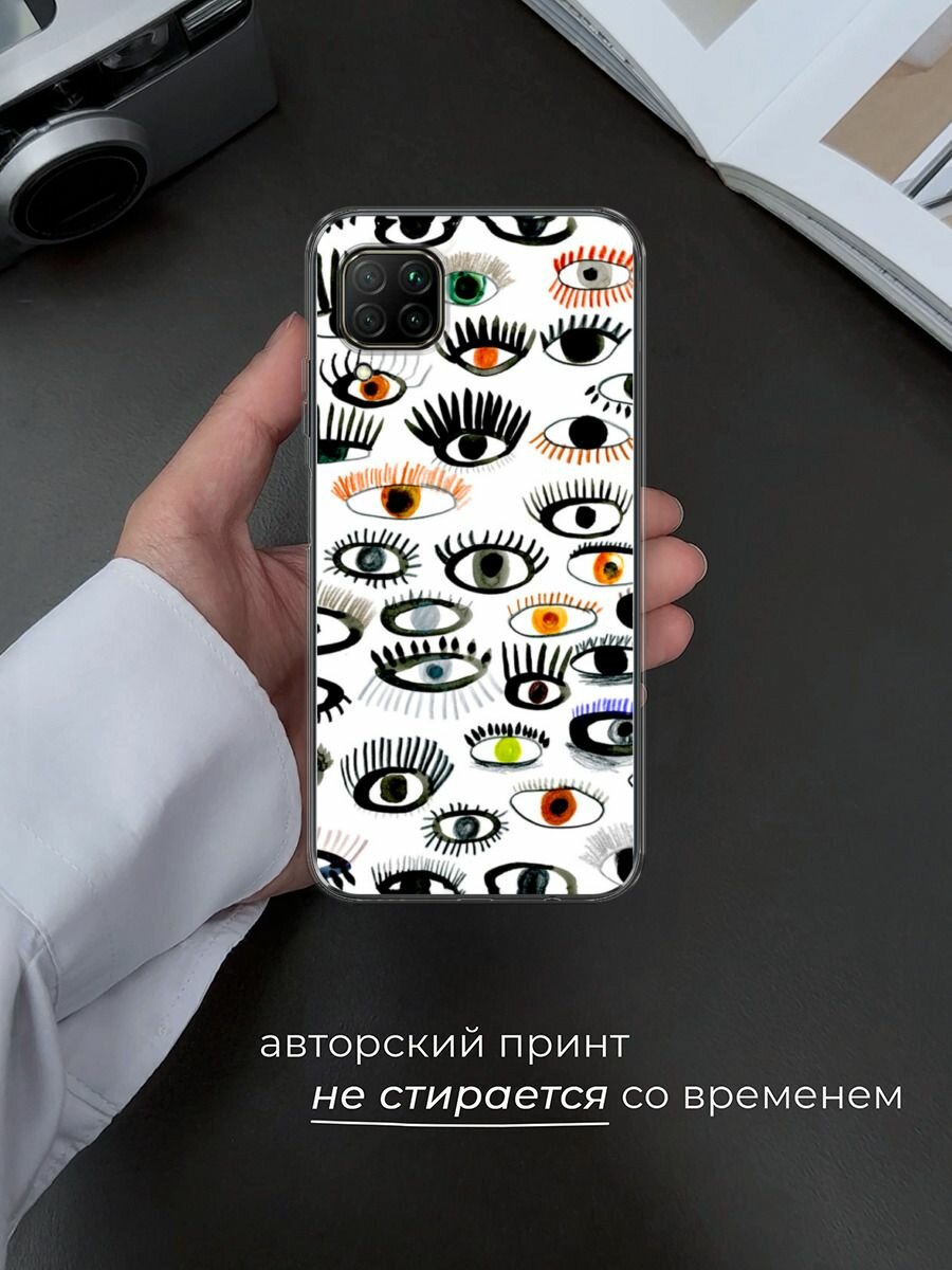 Чехол на Honor 30S Global/Huawei P40 Lite 5G/Nova 7 SE с принтом "Глаза акварель" — фото 1