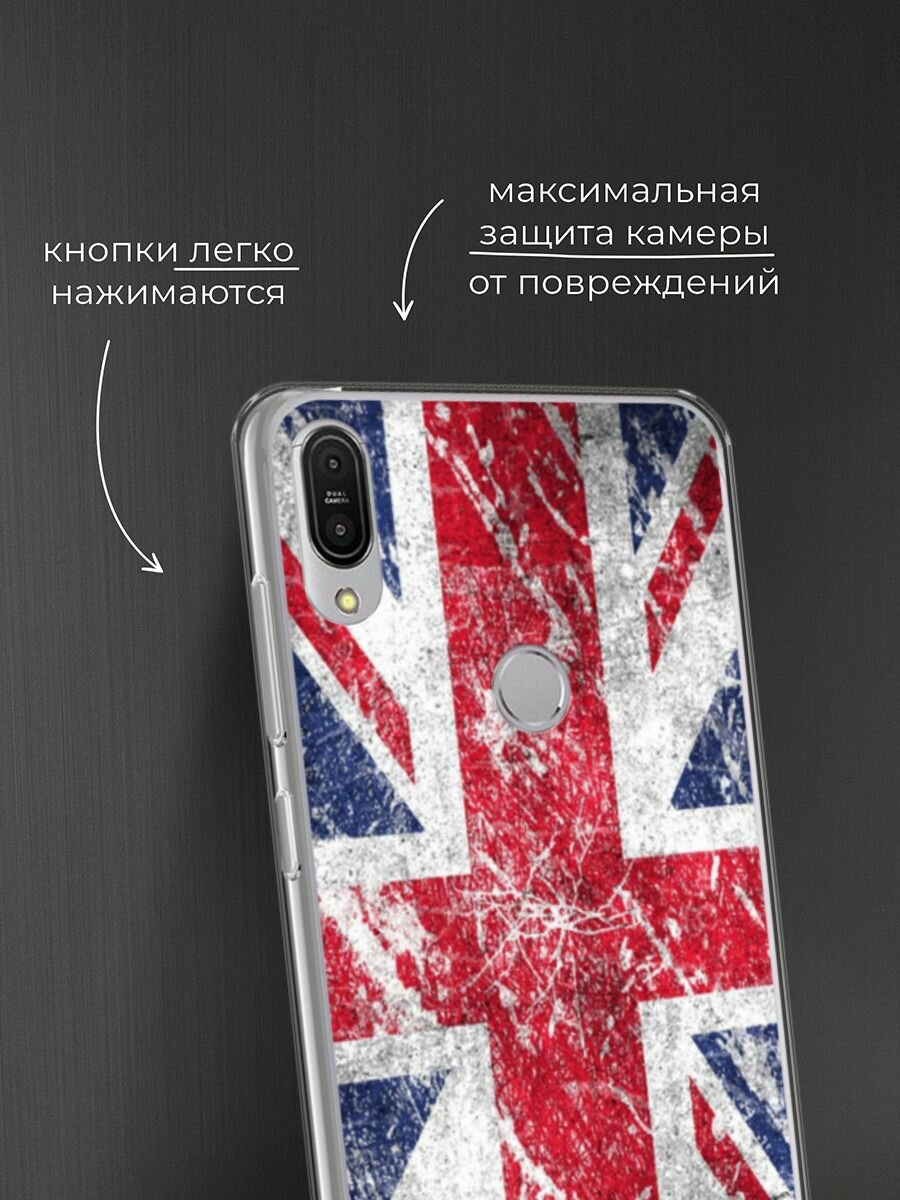 Чехол на Asus ZenFone Max Pro ZB602KL / Асус Зенфон Макс Про ZB602KL с принтом "Флаг британский" — фото 1