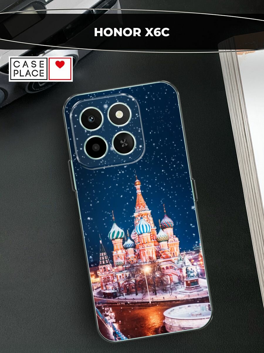Силиконовый чехол на Honor X6c / Хонор X6c с принтом "Москва 1"