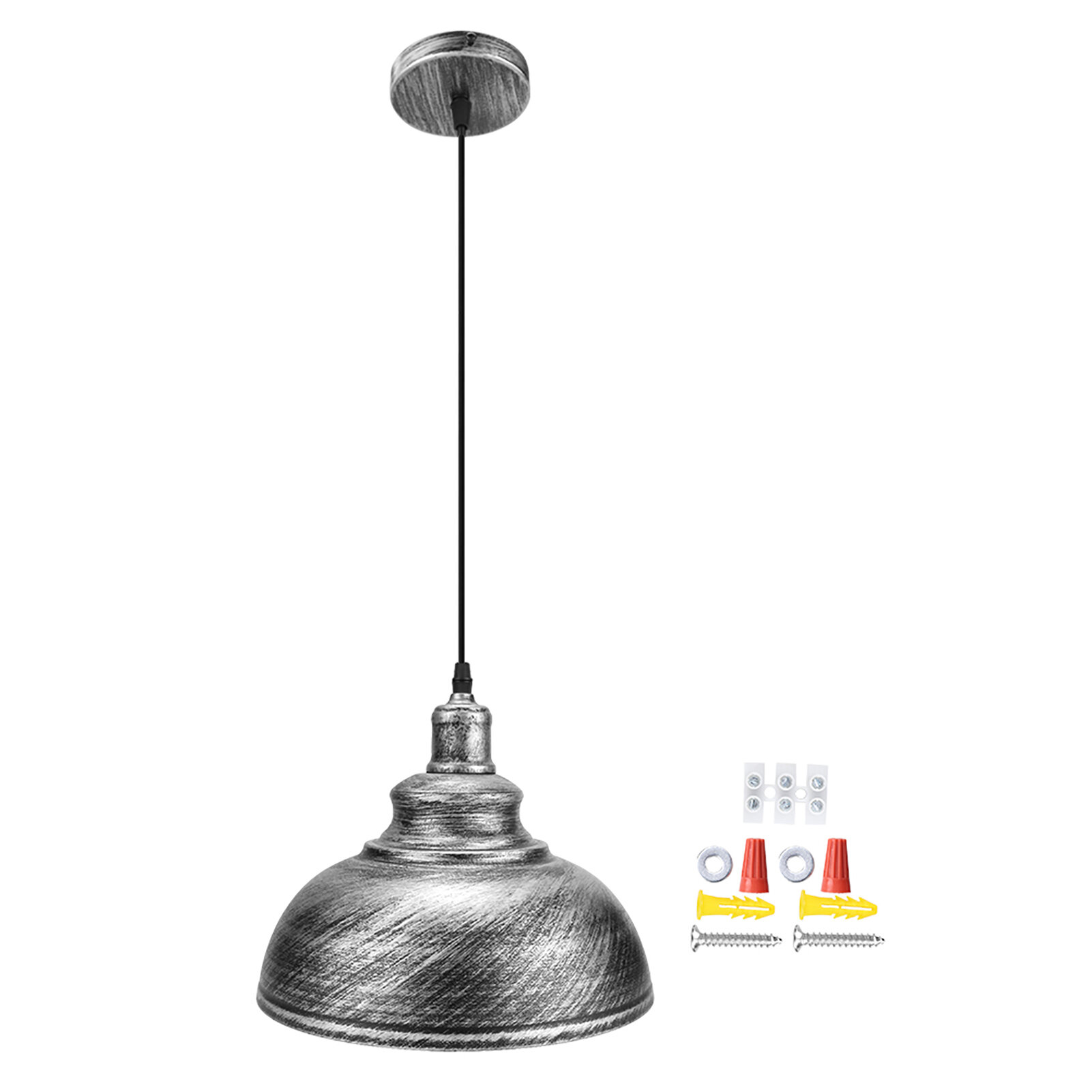 Подвесной светильник с крышкой для кастрюли, диаметр 30 см, современный стиль, потолочный светильник для столовой, кабинета, серебристый металлический абажур