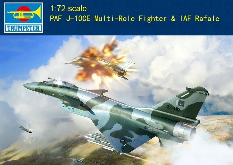 Trumpeter 01699 1:72 Китайские истребители PAF J-10CE Multi-Role & lAF Rafale (2 in 1) сборная модель самолета
