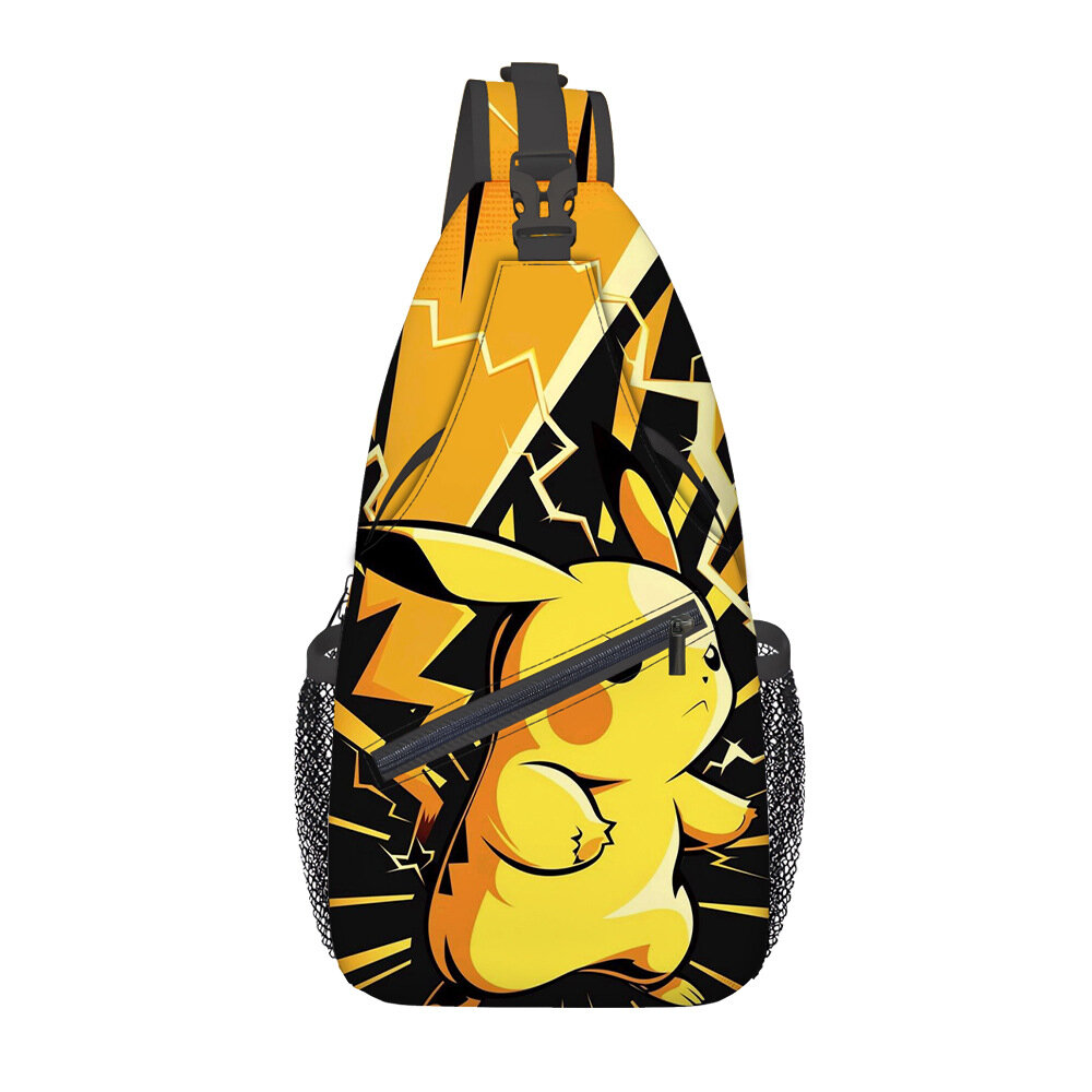 Нагрудная сумка Пикачу для мужчин и женщин, сумка через плечо, сундук из ткани Оксфорд, небольшая сумка через плечо для спорта и отдыха, рюкзак, мужская сумка