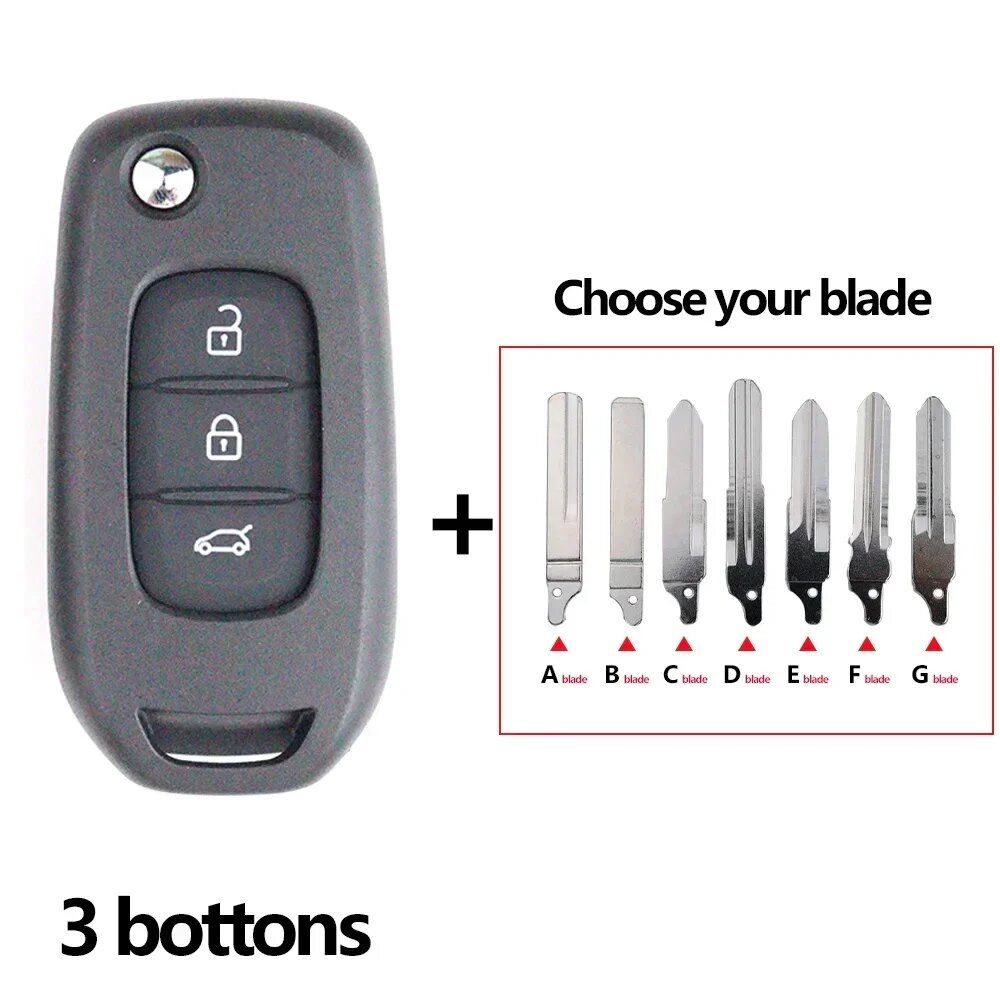 Оригинальный корпус автомобильного ключа с 2 3 кнопками для Renault Captur Symbol Koleos Megane Logan Kadjar Sandero Trafic Duster, F blade, 3 bottons