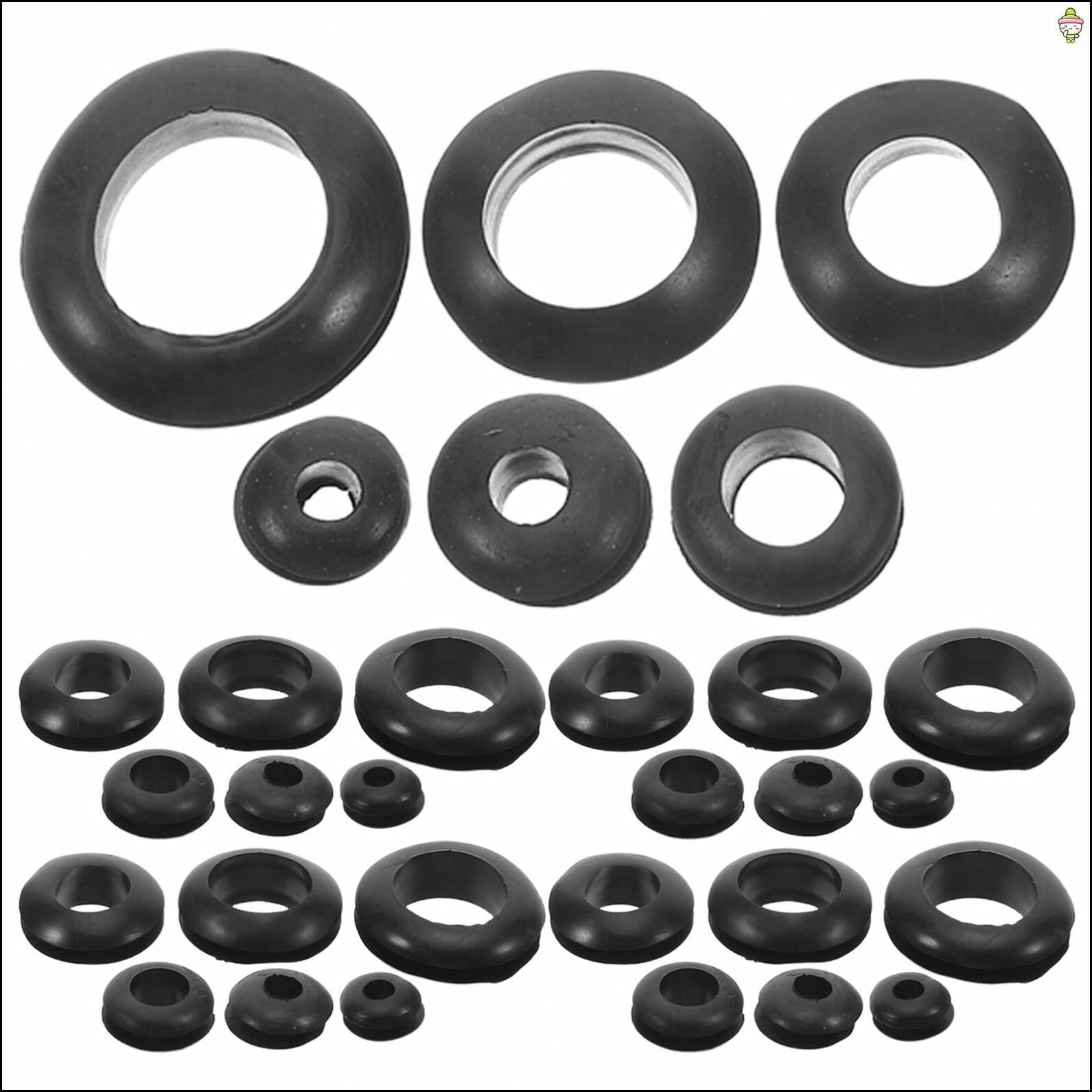Резиновые защитные кольца черного цвета с двусторонней водозащитой для кабелей, набор 260 шт для электропроводки