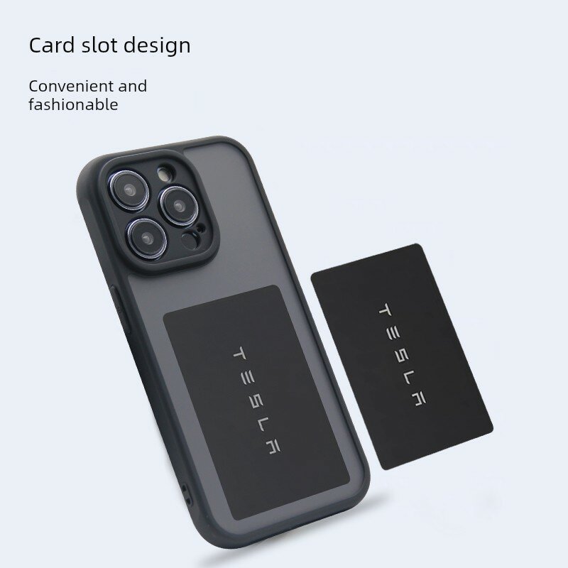 Чехол для телефона Tesla с держателем для карт, подходит для Apple iPhone 17, карман для удостоверений личности, карты