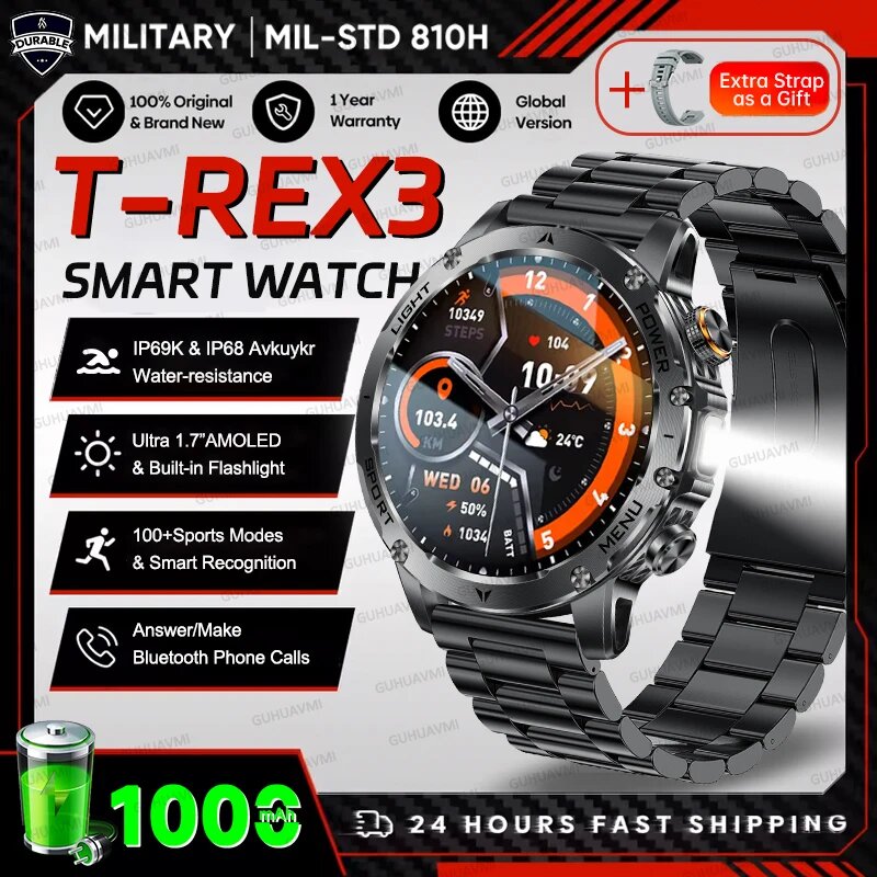 T-Rex 3 Military умные часы Black Steel