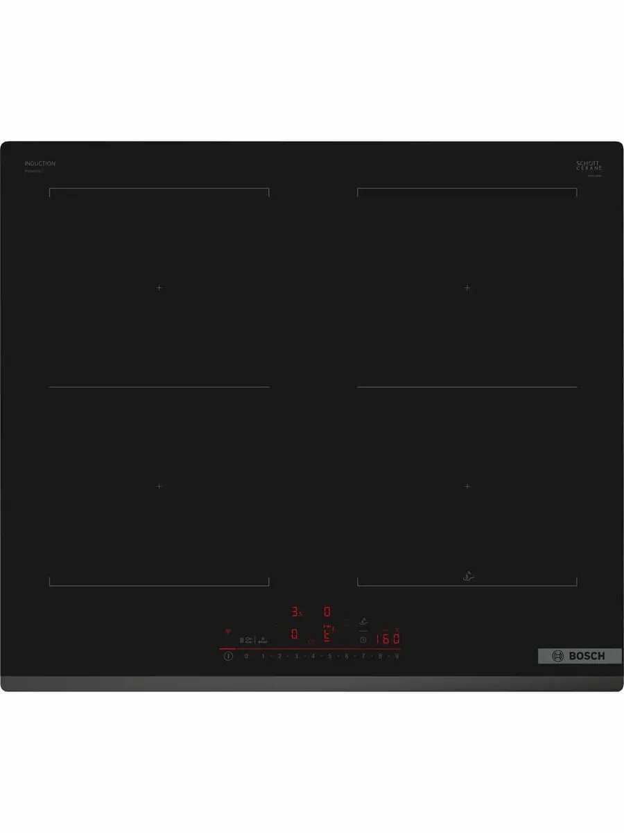 Встраиваемая варочная поверхность Bosch PVQ631HC1E чёрного цвета, сенсорная, таймер