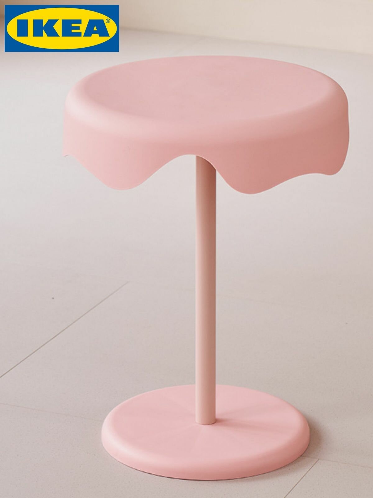 Столик журнальный икеа, пластик, круглый, 42 см х 42 см, 1шт