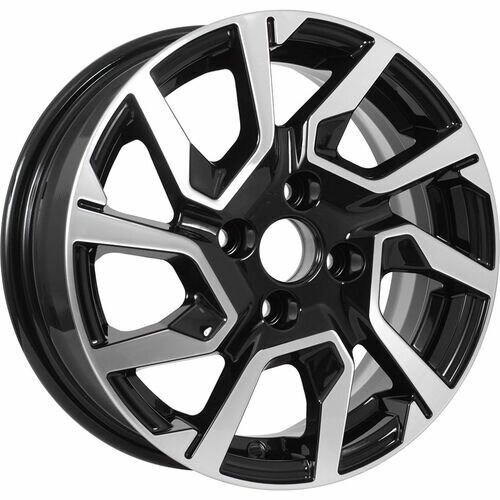 Колесный литой диск KDW KD1420(КС1090-00) R14x5.5 4x98 ET35 CB58.5 Black_Front_Polished