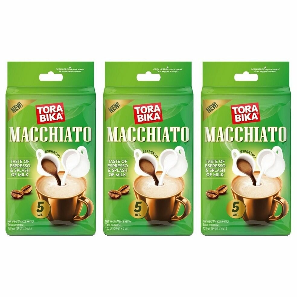 Кофейный напиток Torabika 3в1 Macchiato, 5 шт по 24 г, 3 уп.