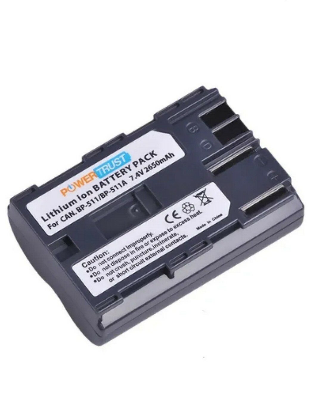 Аккумулятор Power Trust BP-511/511A/512 для фотоаппаратов и видеокамер Canon, Li-Ion, 7.4В, 2650мАч
