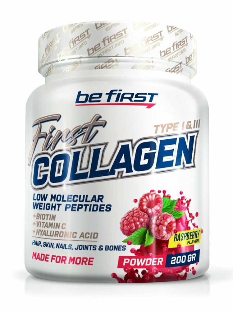 Be First Collagen + hyaluronic acid + vitamin C 200 г Малина
