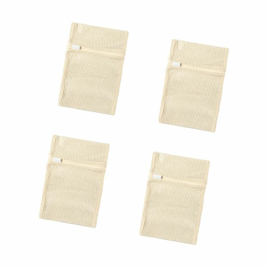 Сетчатые мешки для стирки (4 шт) с усиленными молниями, - S