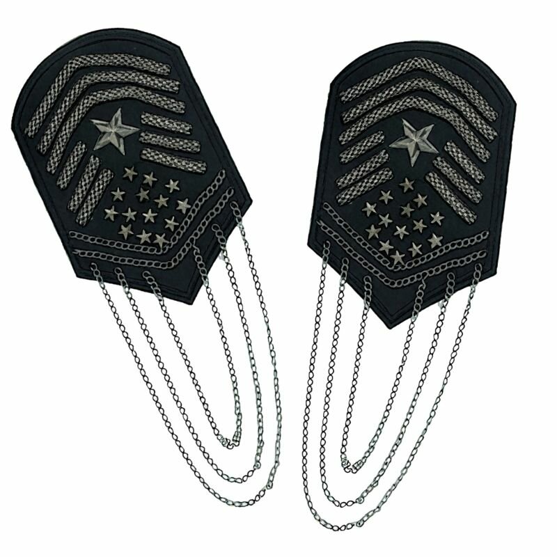 Аксессуары для униформы с эполетами-цепочками из европейского и американского бисера-светло-зеленый