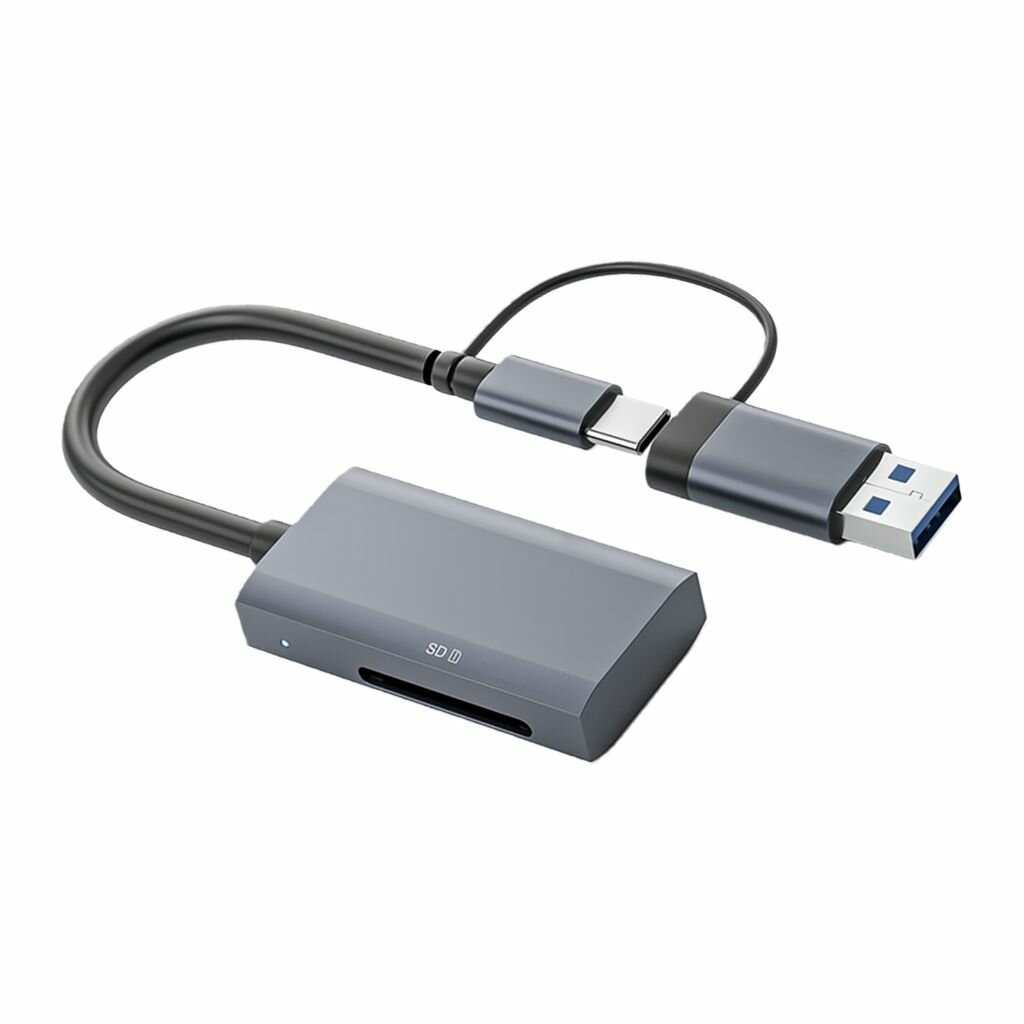 Алюминиевый кардридер USB 3.0 для SD и TF карт, USB C и USB A