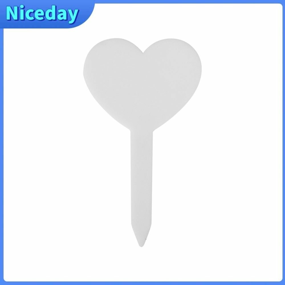 100шт белые ПВХ-этикетки в форме сердца для сада, водостойкие