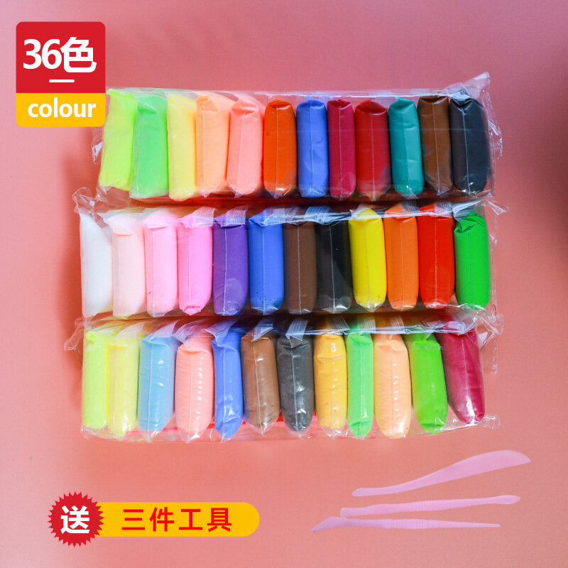 Ультралегкая глина, набор из 12-36 цветов, кожаная цветная глина, безопасная для детей, нетоксичная, образовательная игрушка для рукоделия, ручная глина