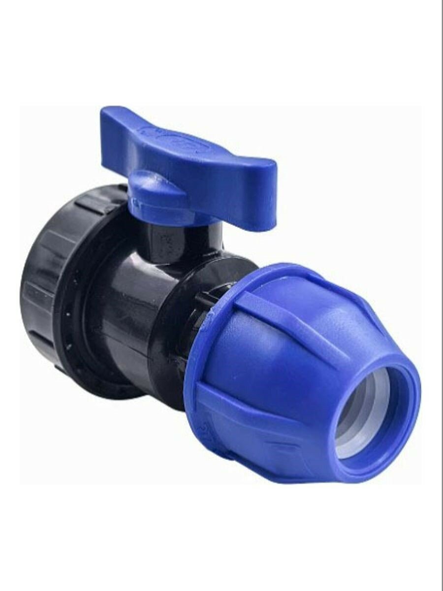 Кран шаровой компрессионный для труб ПНД, ВР 25x1", PN10 (14396 (RTP))