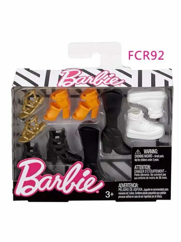 Обувь для Барби набор, модная миниатюрная обувь для кукол, туфли на каблуке, босоножки, аксессуары для кукольного гардероба (5пар)