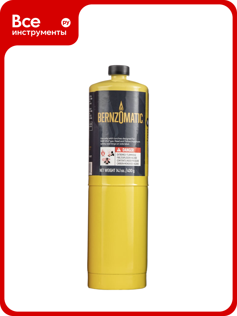 Газовый баллон BERNZOMATIC PRO//MAX 373513, температура пламени 2010°C, для пайки и сварки