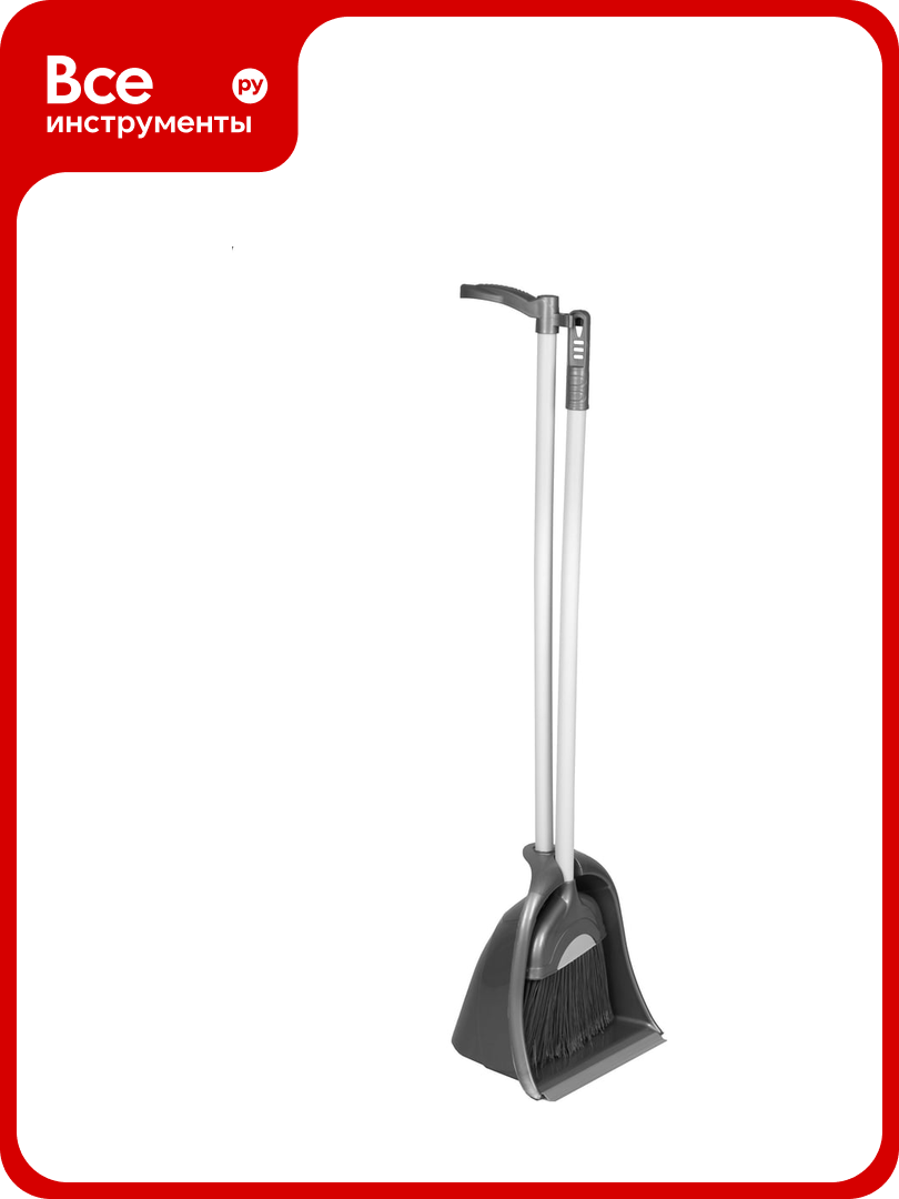 Комплект Ленивка совок+щетка ACG с ручкой из металлопластика 88 см, серый 1028858