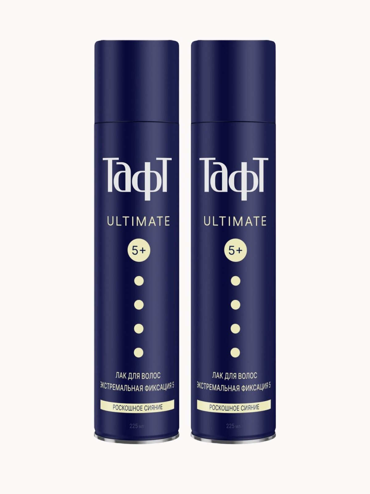 Тафт Лак для укладки волос Ultimate Роскошное сияние, мегафиксация 5+, 225 мл, 2 шт (набор)