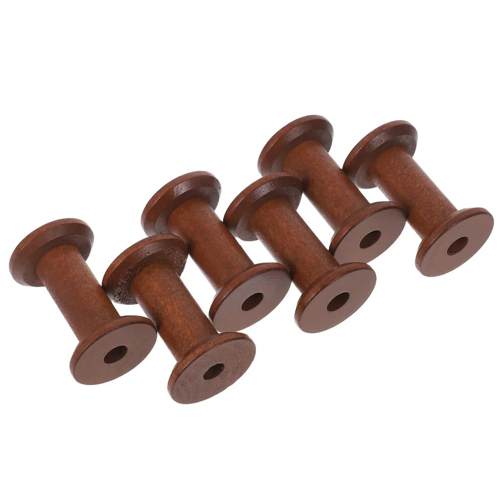 Набор винтажных деревянных катушек для швейных ниток, для хранения и организации, 6 шт