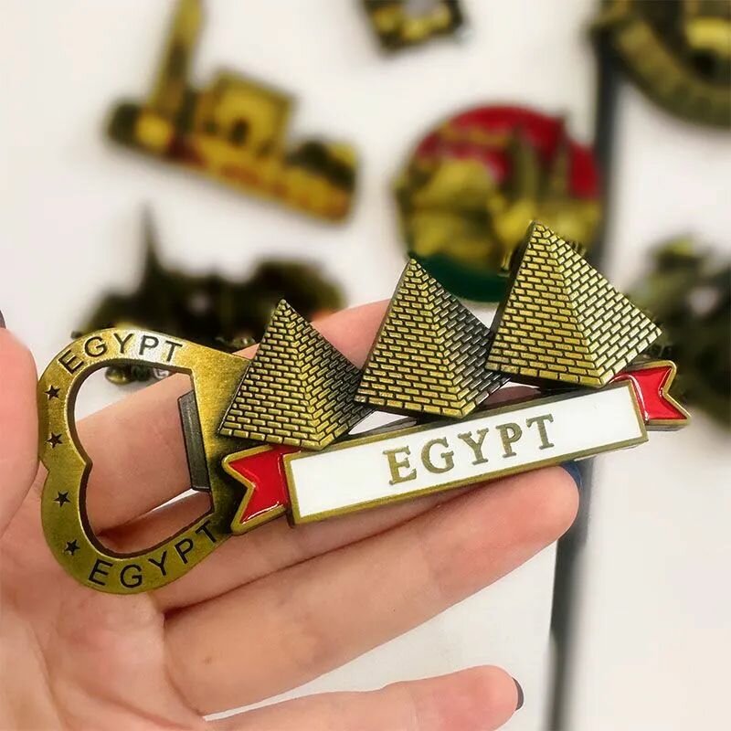 Сувенирный магнит на холодильник - Дубай, Египет, Марокко Металл, Достопримечательности