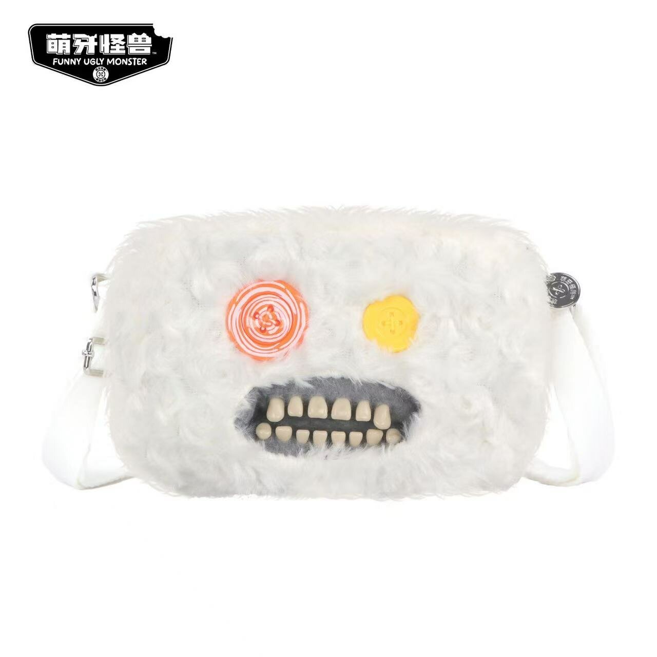FUGGLER Fluffy crossbody Bag【Оригинал, подарочная коробка】 Серия "Большая голова" - Визжущий монстр (синий)