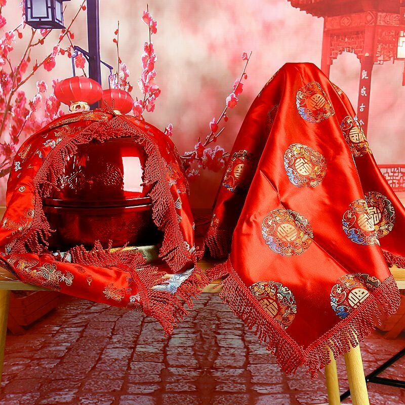 Золотой свадебный таз, свадебный таз невесты, утолщённый таз для туалетных принадлежностей, таз для приданого, красный таз.