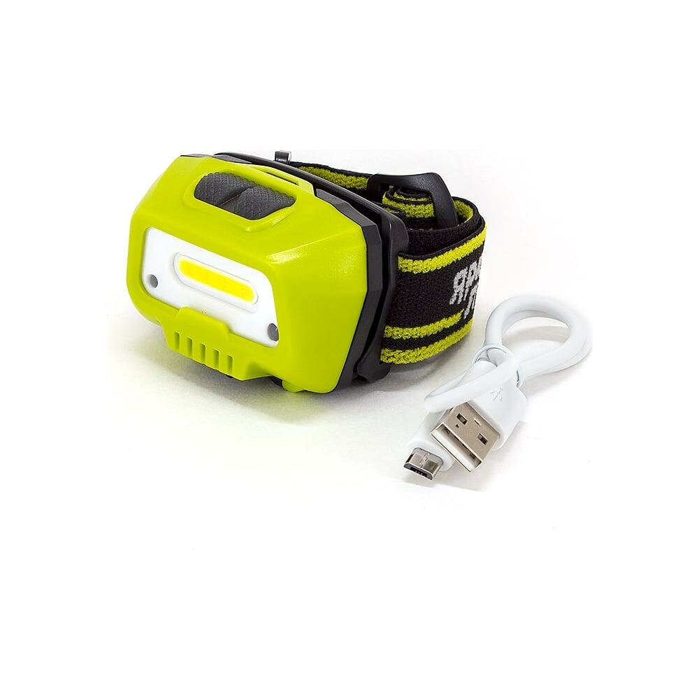 Налобный фонарь яркий ЛУЧ LH-300 ACCU Red COB 100/300лм+2режима красный диод, сенсор включения, Li-Ion 1200mA 4606400106364