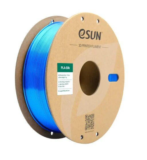 Катушка пластика ESUN ePLA-Silk синий 1.75 мм 1 кг PLA-SK175U1P1