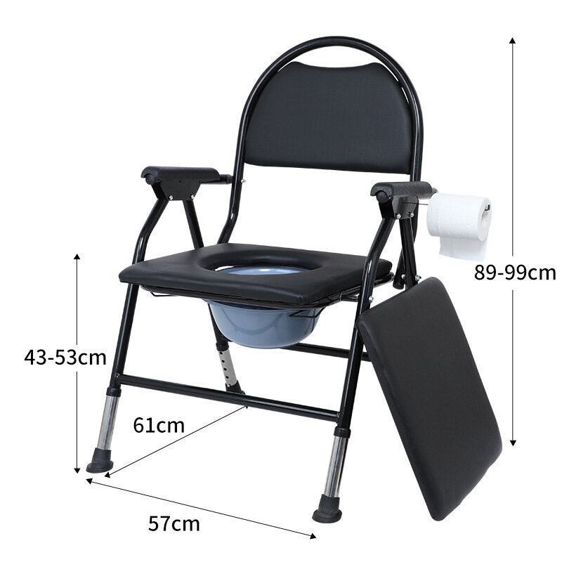 Кресло-туалет для пожилых, мобильный туалет, кресло-туалет для инвалидов, кресло-туалет для беременных, усиленное складное портативное