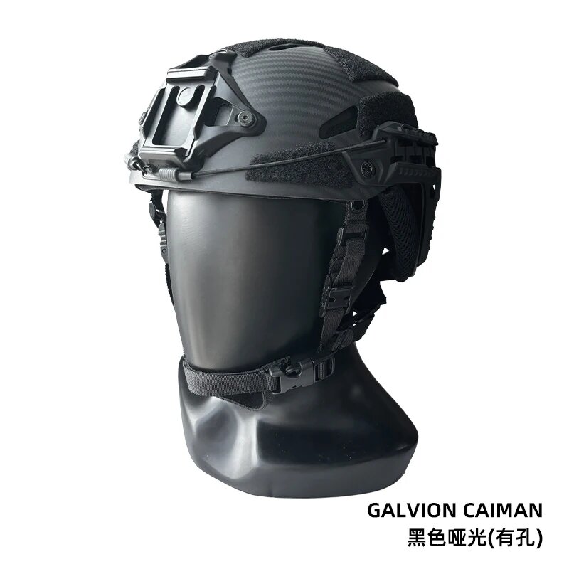Тактический шлем Galvion Cayman черный матовый с отверстиями