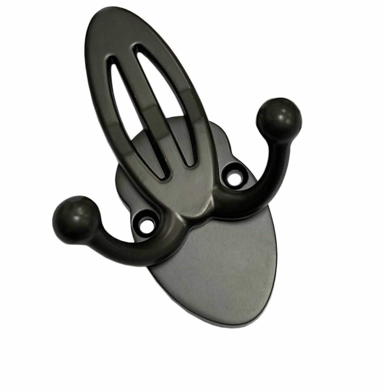 Крючок двухрожковый HOOK №5, черный никель (3 шт)