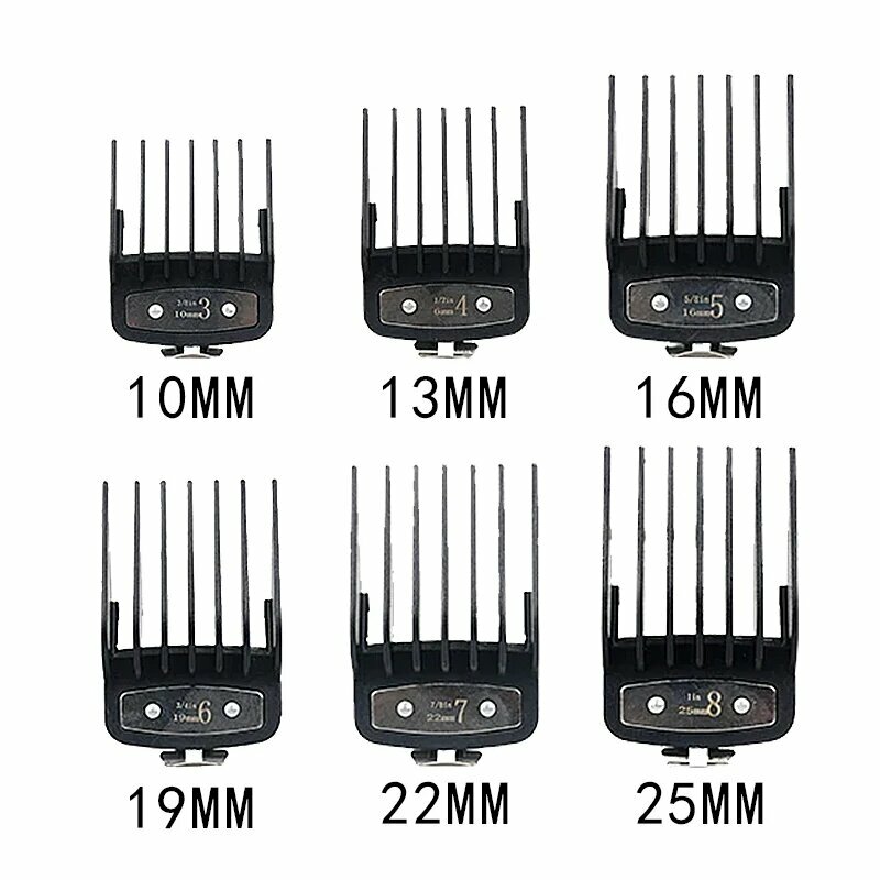 Насадки для машинки Kemei, 6 шт, 10-25 мм, Color: 6pcs-a