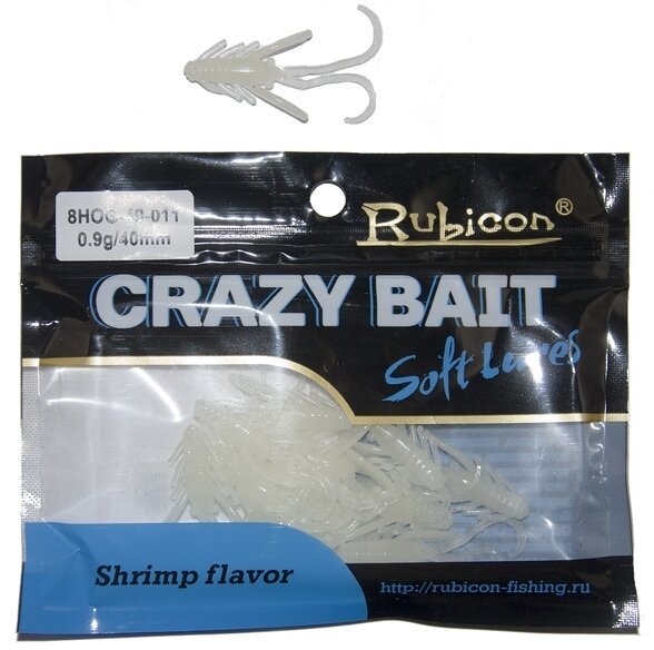 Съедобная силиконовая приманка RUBICON Crazy Bait HOG 0.9g, 40mm, цвет 011