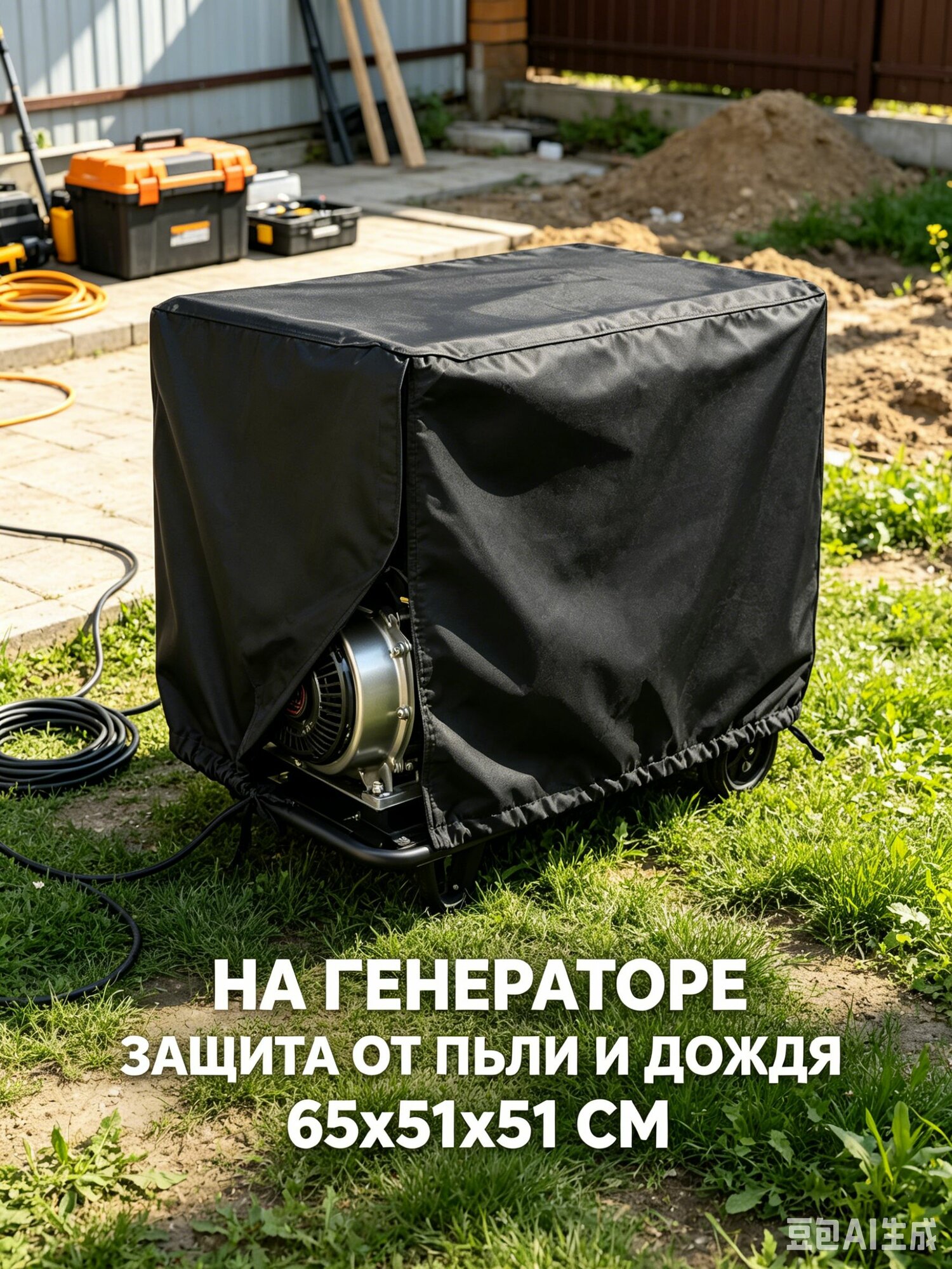 Чехол Для Генератора, Защита От Солнца, Дождя, Снега И Ветра, 210D Oxford Cloth, 65.00X51.00X51.00CM, 1Set чехол на генератор защитный чехол уличный чехол влагозащитный
