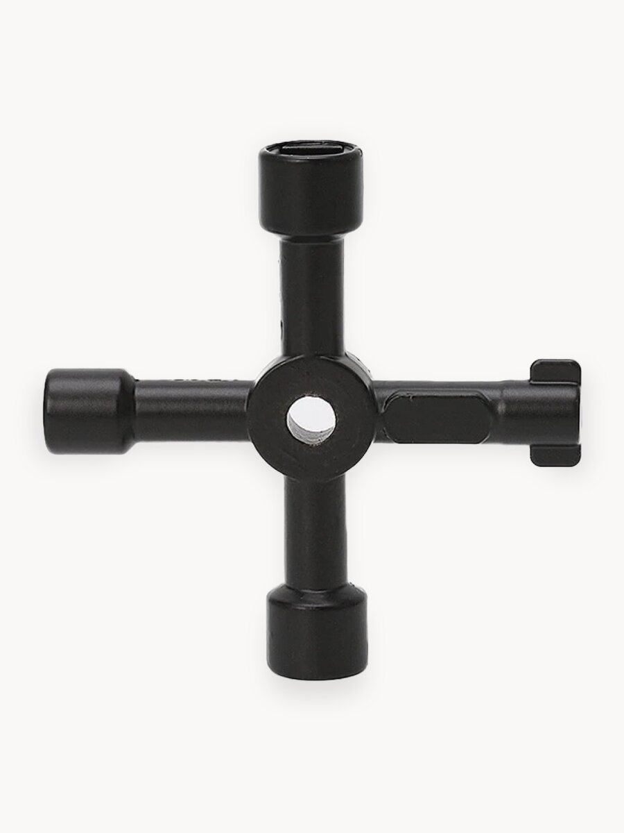 Ключ универсальный, для электрошкафов, цинковый сплав, черный, 1 шт