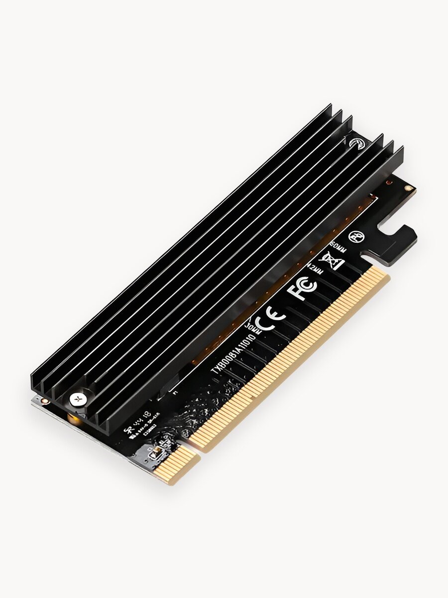 Контроллер PCI-E 4.0, 3.0, 2.0 x16 для установки SSD M.2 NVMe 2280 (M ключ) с радиатором (охлаждение)