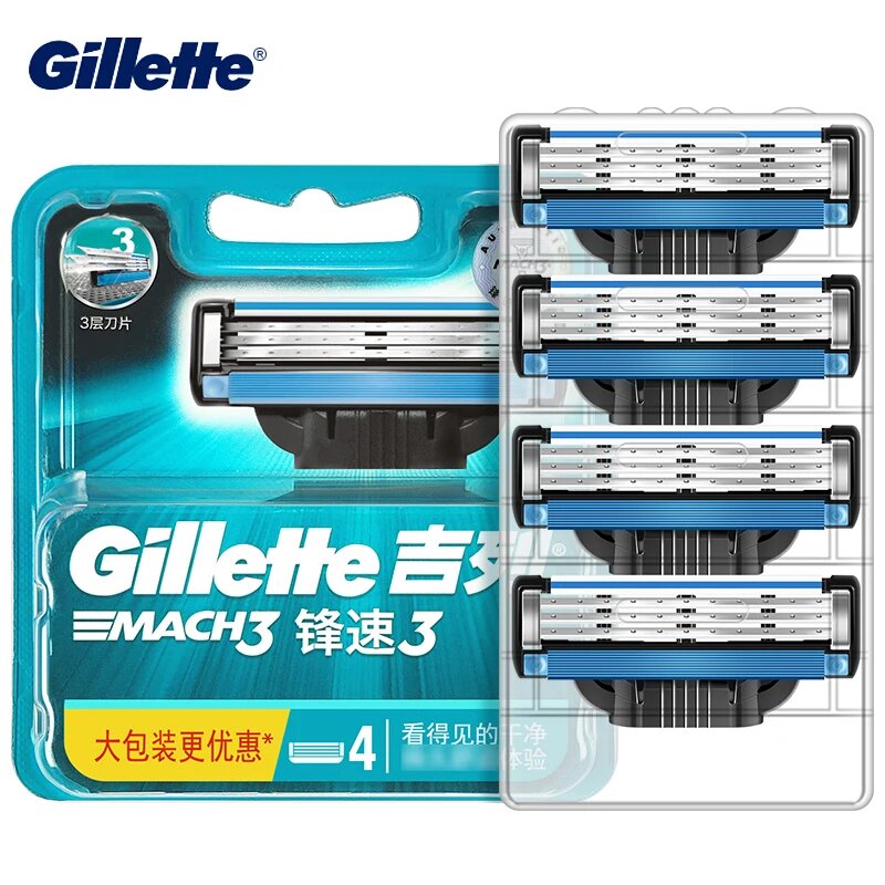 Лезвия Gillette MACH 3 4/8 шт. 4 Blade Refills