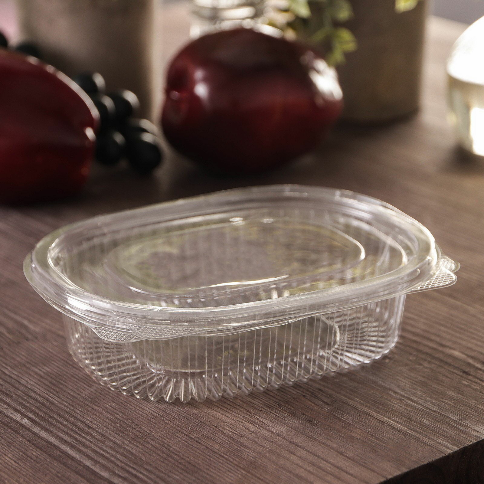 Контейнер одноразовый с неразъёмной крышкой ПР-РКС, 350 мл, пластик, 15.9x13x4 см, прозрачный, 400 шт.