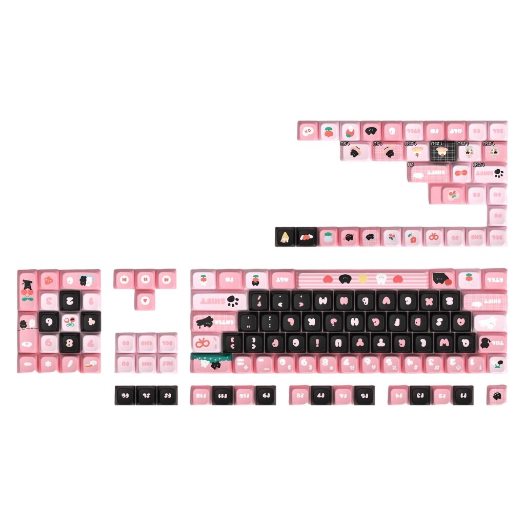 Кейкапы с темой Черных кошек MDA профиль 138/158 клавиш PBT с термосублимацией