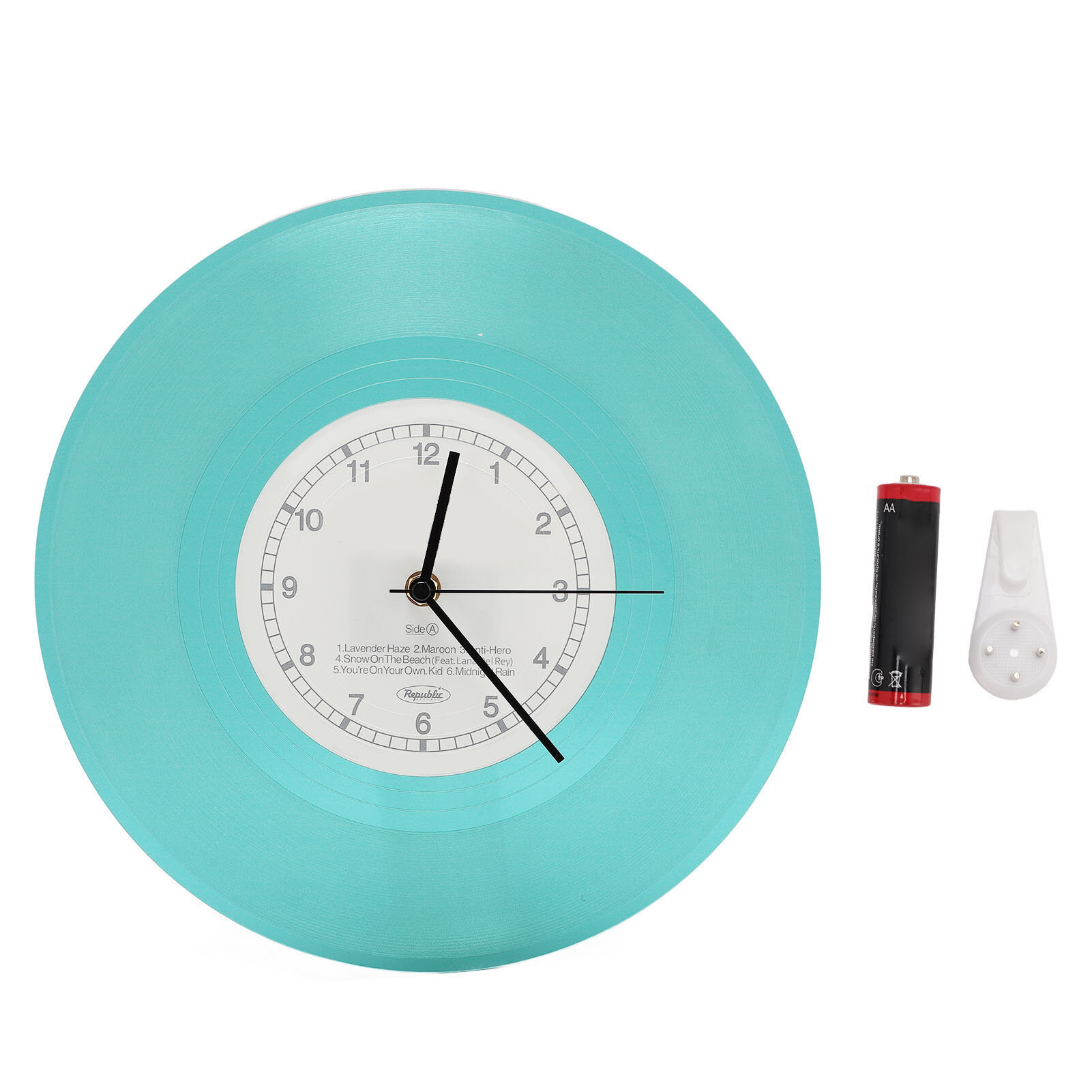 Тихий декоративные круглые часы без тикания аккумулятора Кварц легко читать тихий настенные часы для гостиной 12 -дюймовый зеленый