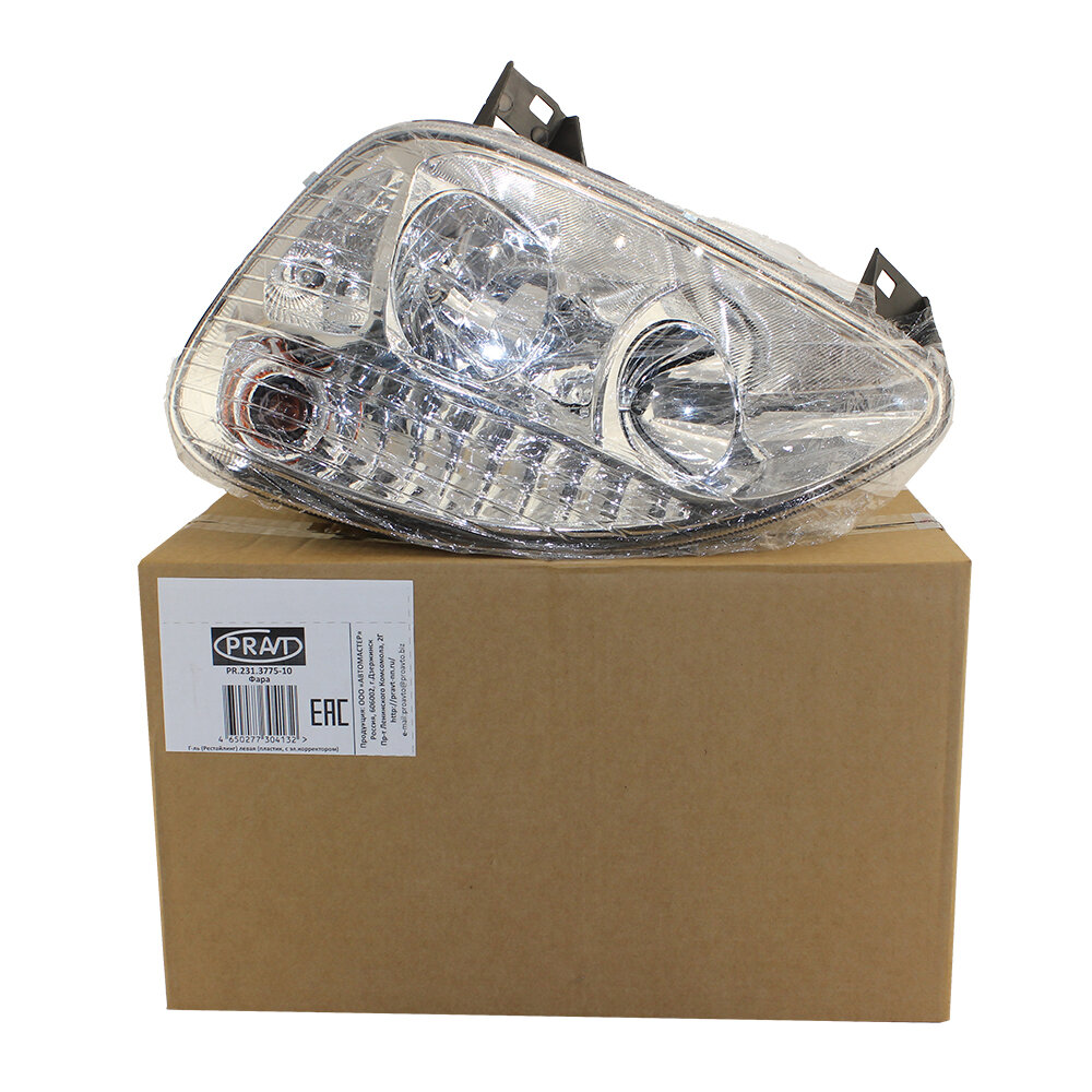 PRAVT Фара левая подходит для 3302 Газель (Рестайлинг) пластик (с эл. корректором) арт. PR.231.3775-10