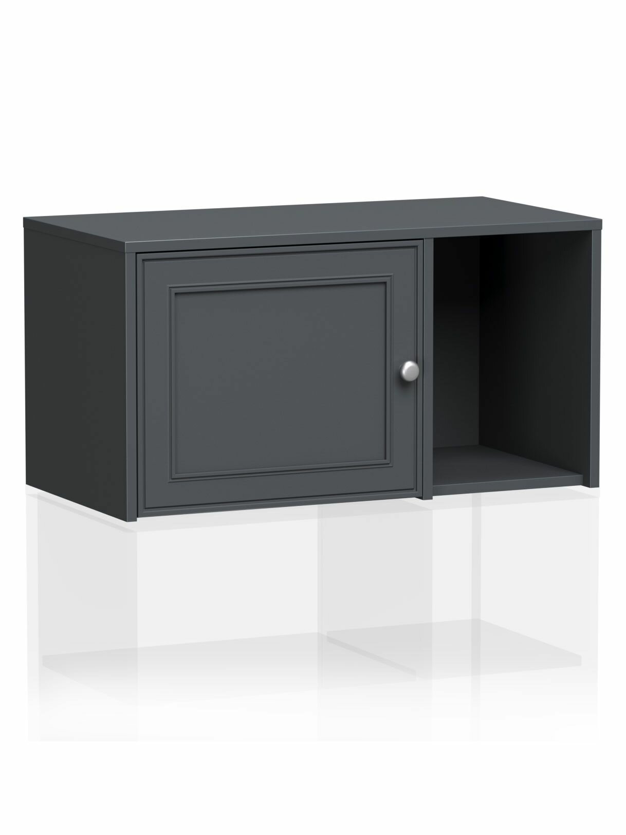 Антресоль, распашной шкаф для одежды и хранения вещей Люсиль, 78.6х40.1х41.2 см, Графит