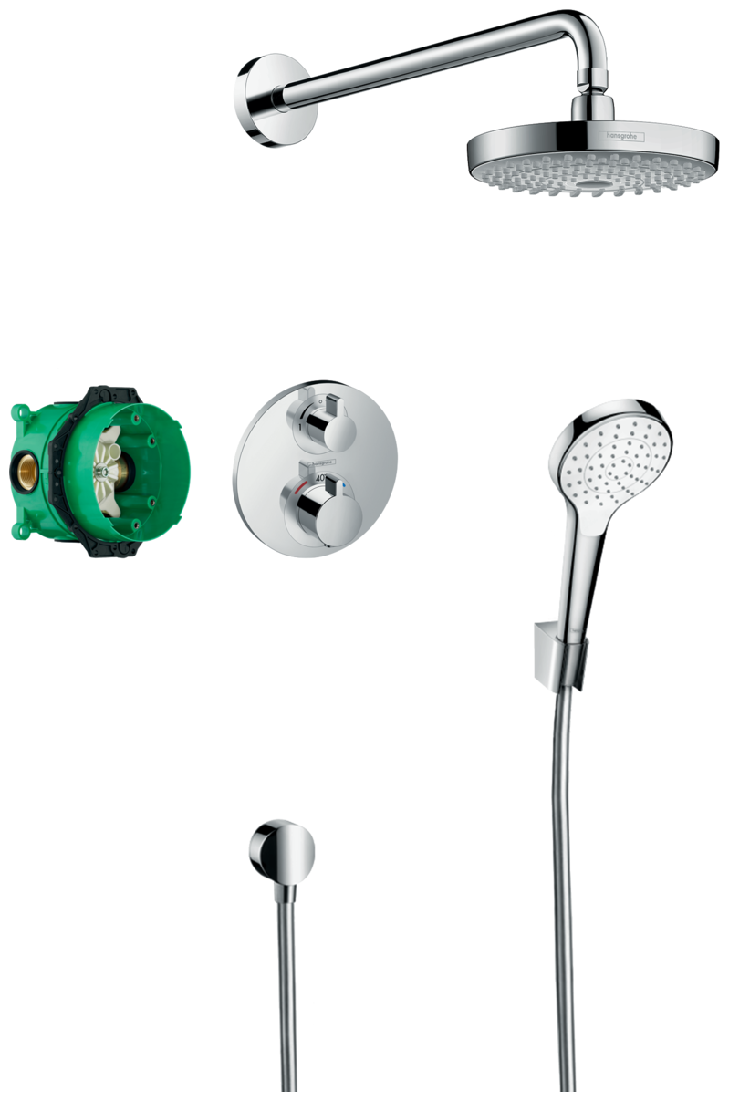 Душевой гарнитур hansgrohe Croma Select S / Ecostat S 27295000, хром хром 1250 мм