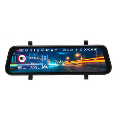 Видеорегистратор X-CAN Mirror City GPS WiFi DUO 3" экран, Novatek96565 1920*1080р зеркало
