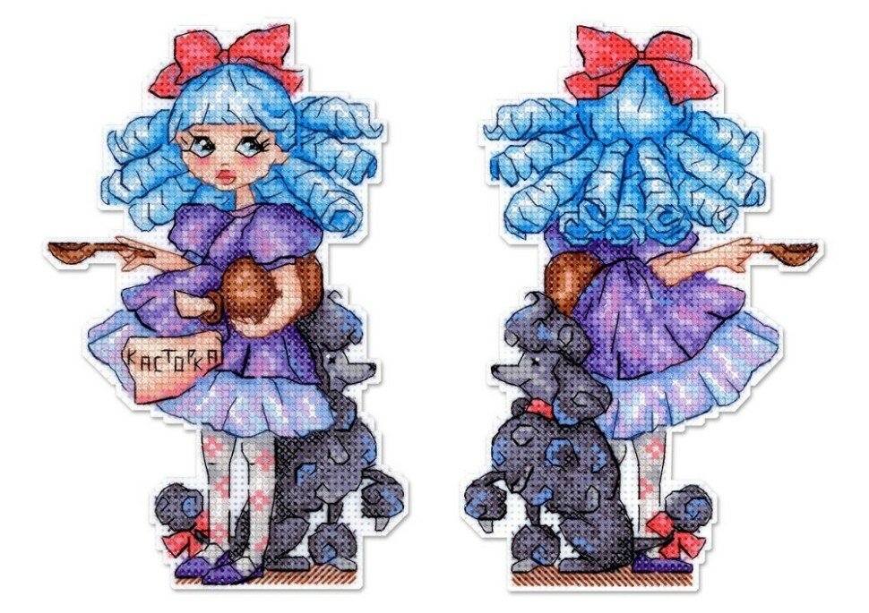 Набор для вышивания Жар-Птица #Р-1187 Мальвина, Счетный крест, 10 х 16 см